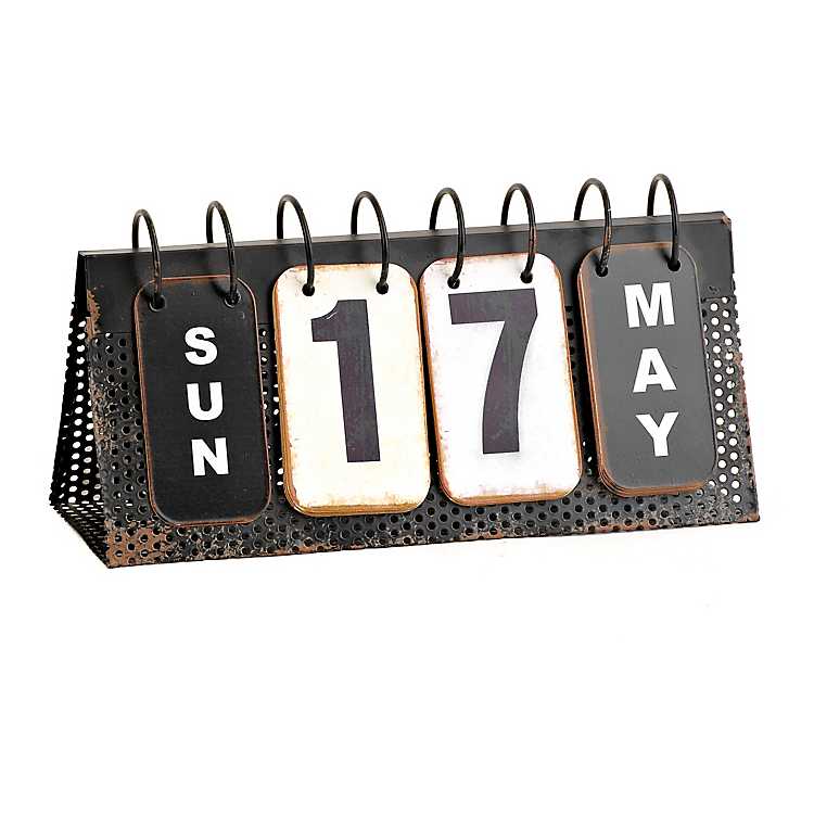 Metal Flip Calendar - Artisticspacedecor