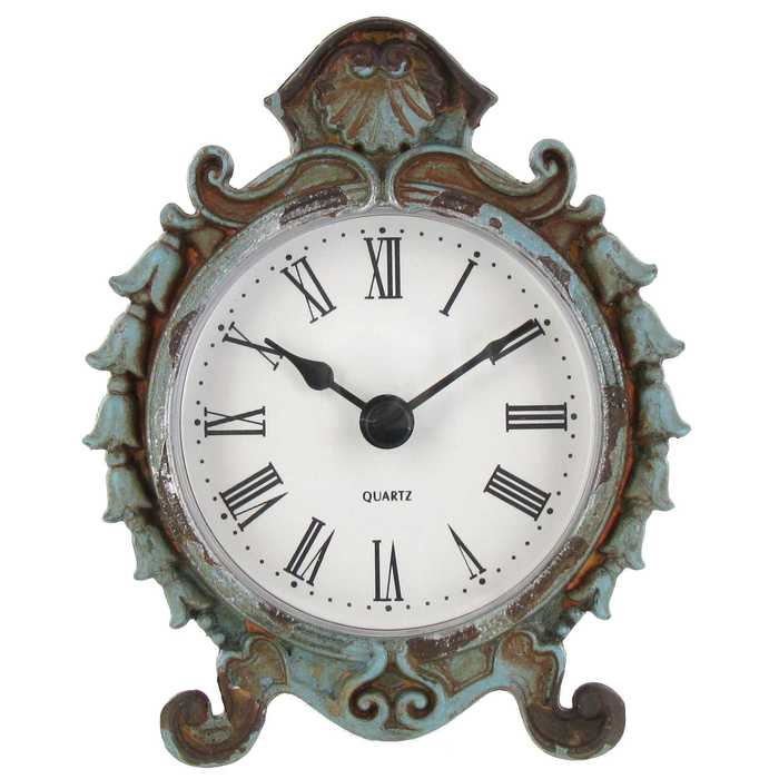 Antique Blue Pewter Table Clock. Timeless Vintage Piece of Decor to any ...