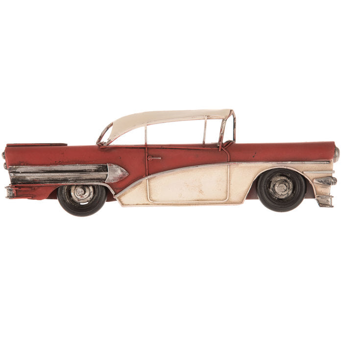 Red Classic Half Car Metal Wall Decor. - Artisticspacedecor